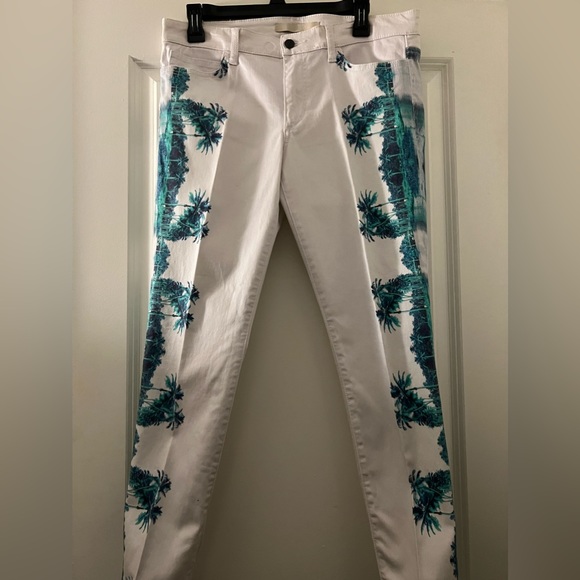 Jeans | Joe Jeans Nwot White Jeans With Palm Tree Detailing Size 3 ...
